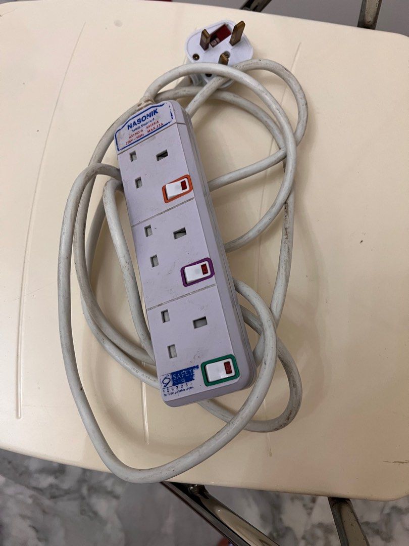 NASONIK SAFETY MARK PORTABLE EXTENSION CABLE, TV & Home Appliances ...