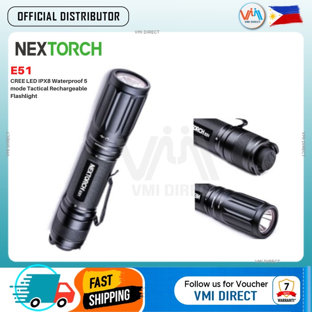 Nextorch E51 1600 Lumens LED Flashlight IPX8 Waterproof Rechargeable ...