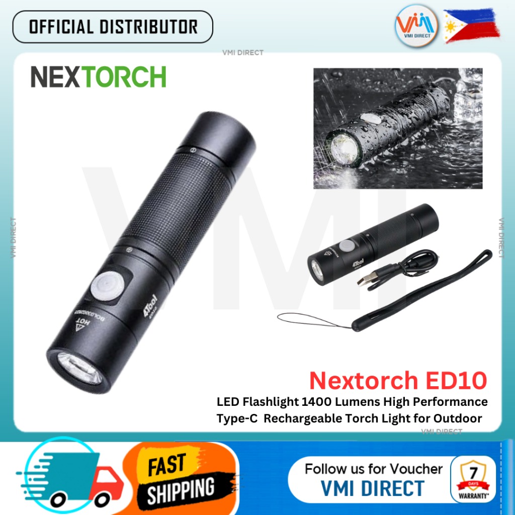 Nextorch ED10 EDC LED Flashlight, 1400 Lumens High Performance Type-C ...