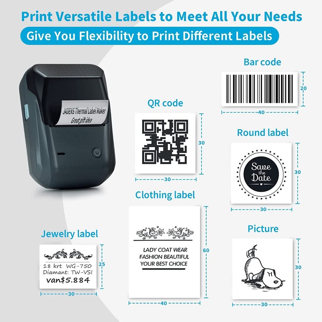 Niimbot B1 Handheld Cable Label Printer with 1Roll Label white sticker ...