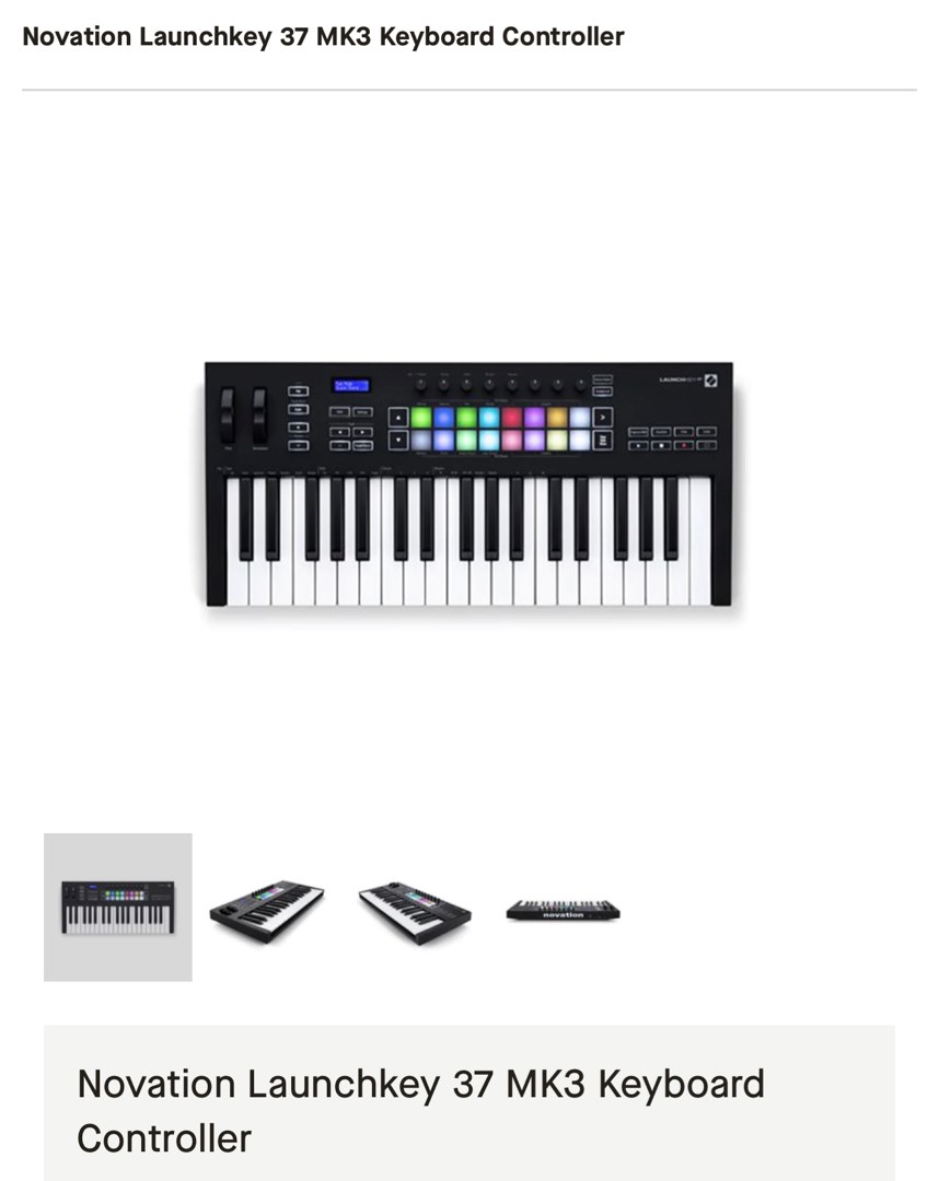 Novation Launchkey 37 MK3 Keyboard Controller, Hobbies & Toys, Music ...