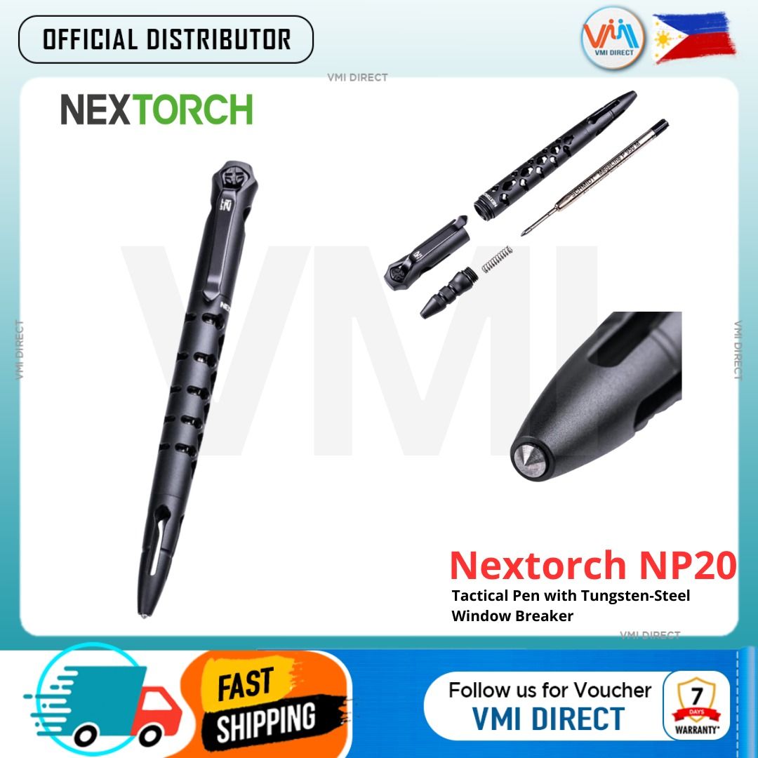 NP20 Safety Pen with Tungsten-Steel Strike Pen Tip Black Keel Tactical ...