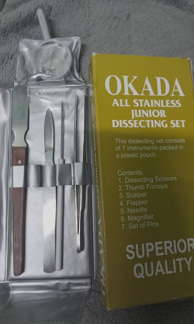 Okada Stainless Dissecting Set ( 6pcs. ) w/ medical scissor, Health ...