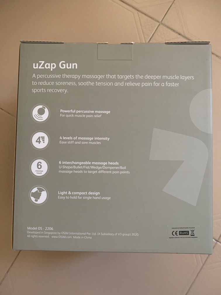 OSIM uZap Massage Gun, Health & Nutrition, Massage Devices on Carousell