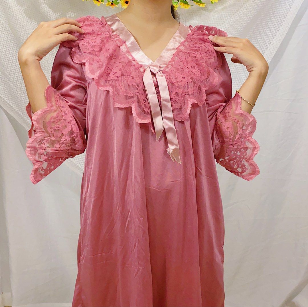 Pink Coquette Princess Sleeping Gown Daster Princess Cottagecore ...