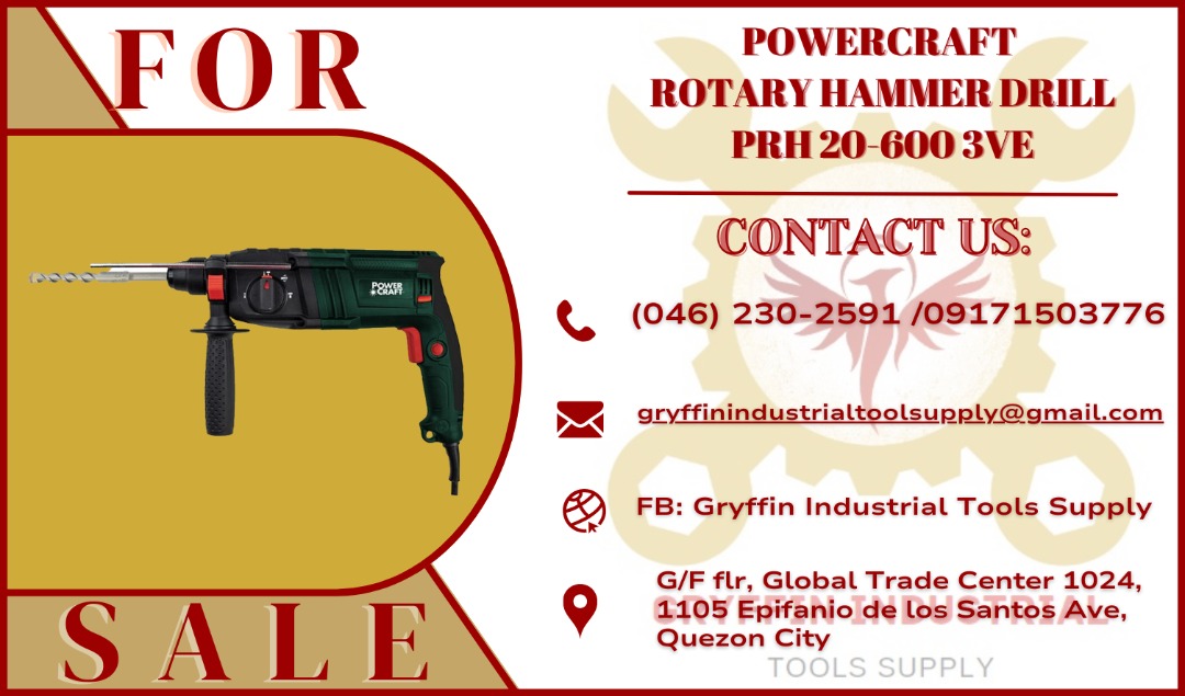 POWERCRAFT ROTARY HAMMER DRILL – PRH 20-600 3VE, Commercial ...