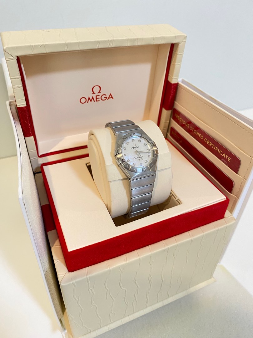 PreLoved Omega Constellation Quartz Diamond Accent with Mother of Pearl ...
