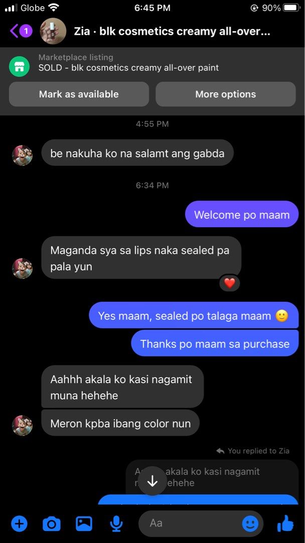 Proof of transaction, Announcements on Carousell