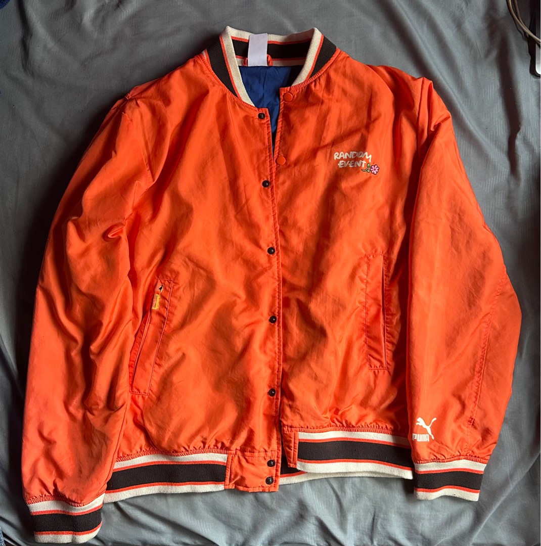 Puma Orange Bomber jacket, Men's Fashion, Coats, Jackets and Outerwear ...