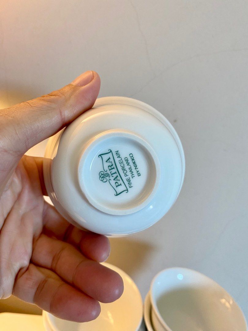 Pure White Fine Porcelain Tea Cups X 6 and one tea cup set with saucer ...