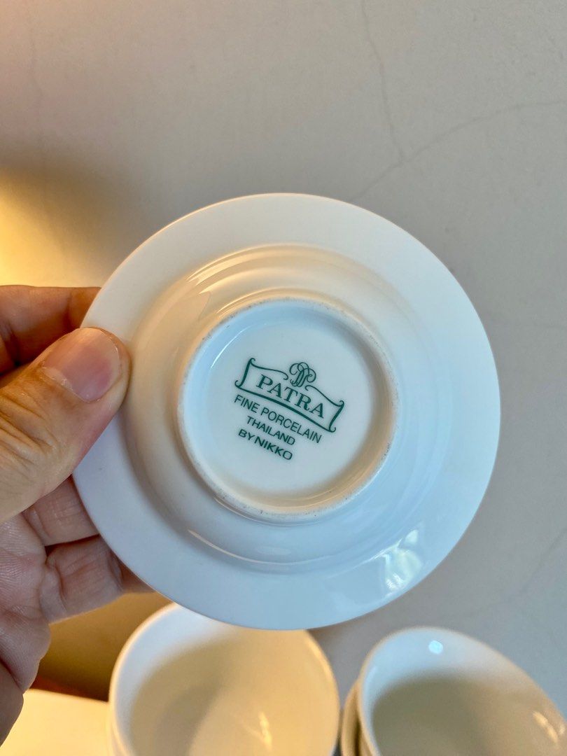 Pure White Fine Porcelain Tea Cups X 6 and one tea cup set with saucer ...