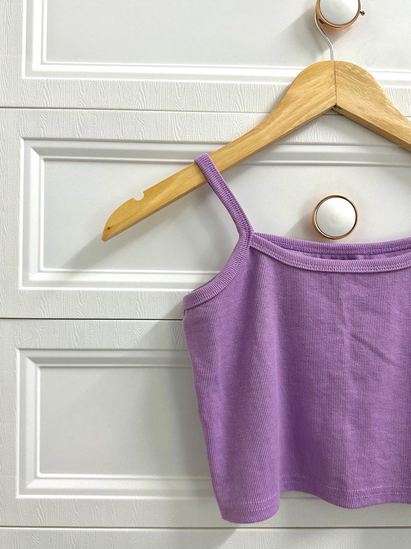 Purple Stretchable Singlet Top, Women's Fashion, Tops, Sleeveless on ...