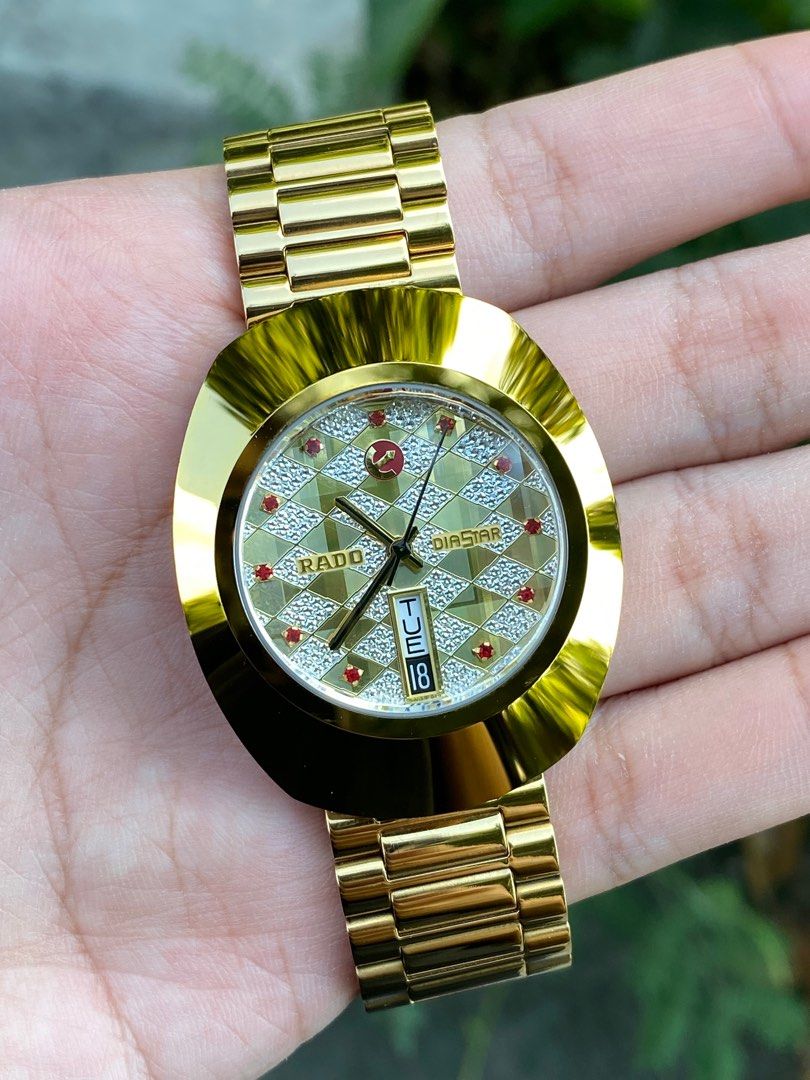 RADO DiaStar The Original Red Stones Dial, Luxury, Watches on Carousell