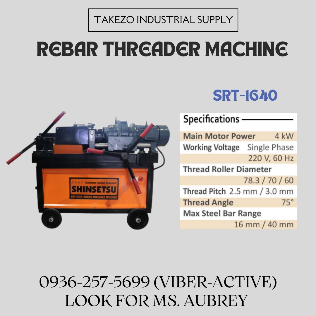 REBAR THREADER MACHINE, Commercial & Industrial, Construction Tools ...