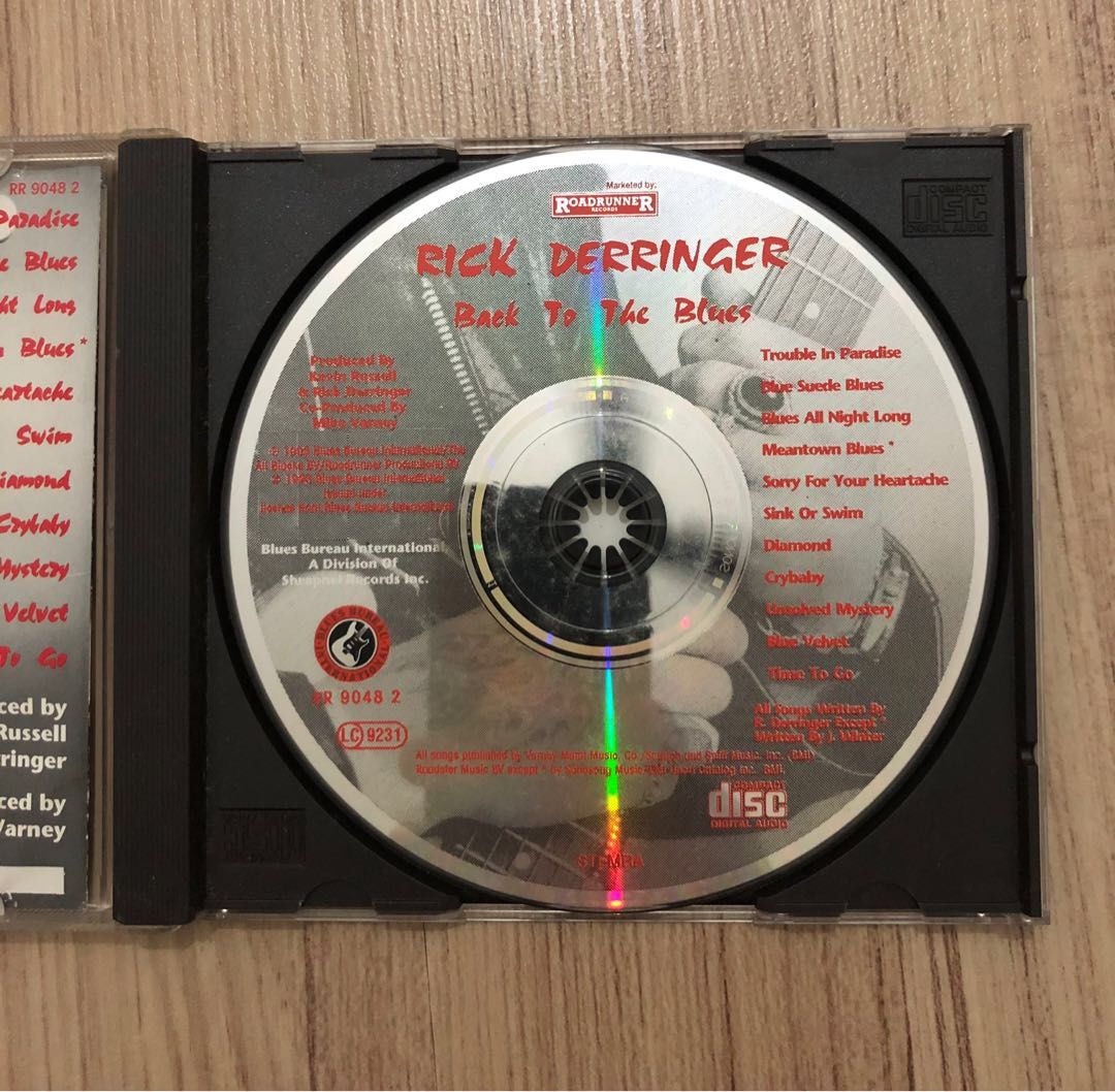 Rick Derringer - Back To The Blues CD 1993 Blues Bureau International ...