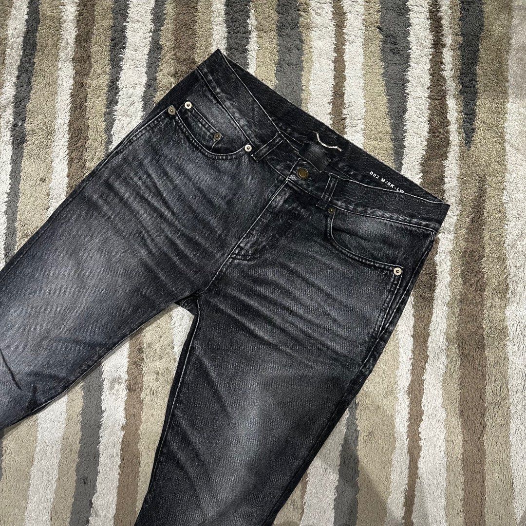 Saint Laurent D02 Washed Black Denim Jeans, Men's Fashion, Bottoms ...