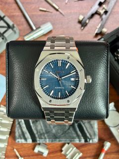 Seiko AP Royal Oak Mod Audemars Piguet Ice Blue Dial 41mm, Men's ...