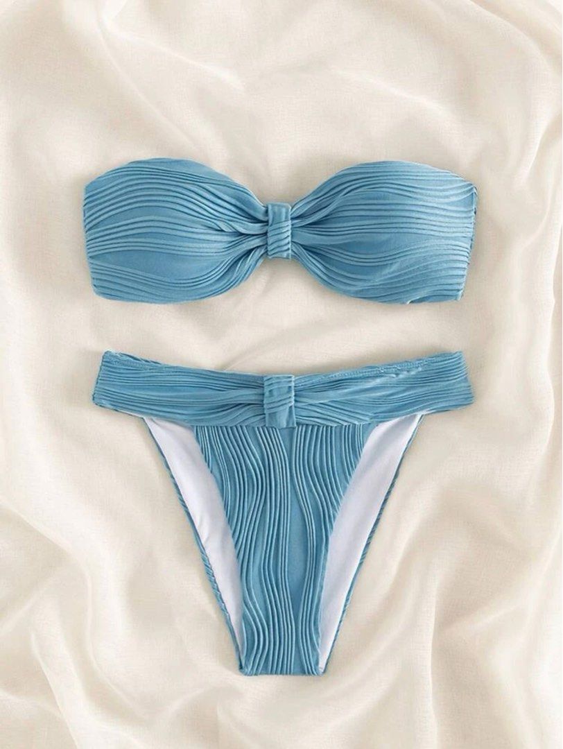 Shein Baby Blue Bikini, Women's Fashion, Swimwear, Bikinis & Swimsuits ...