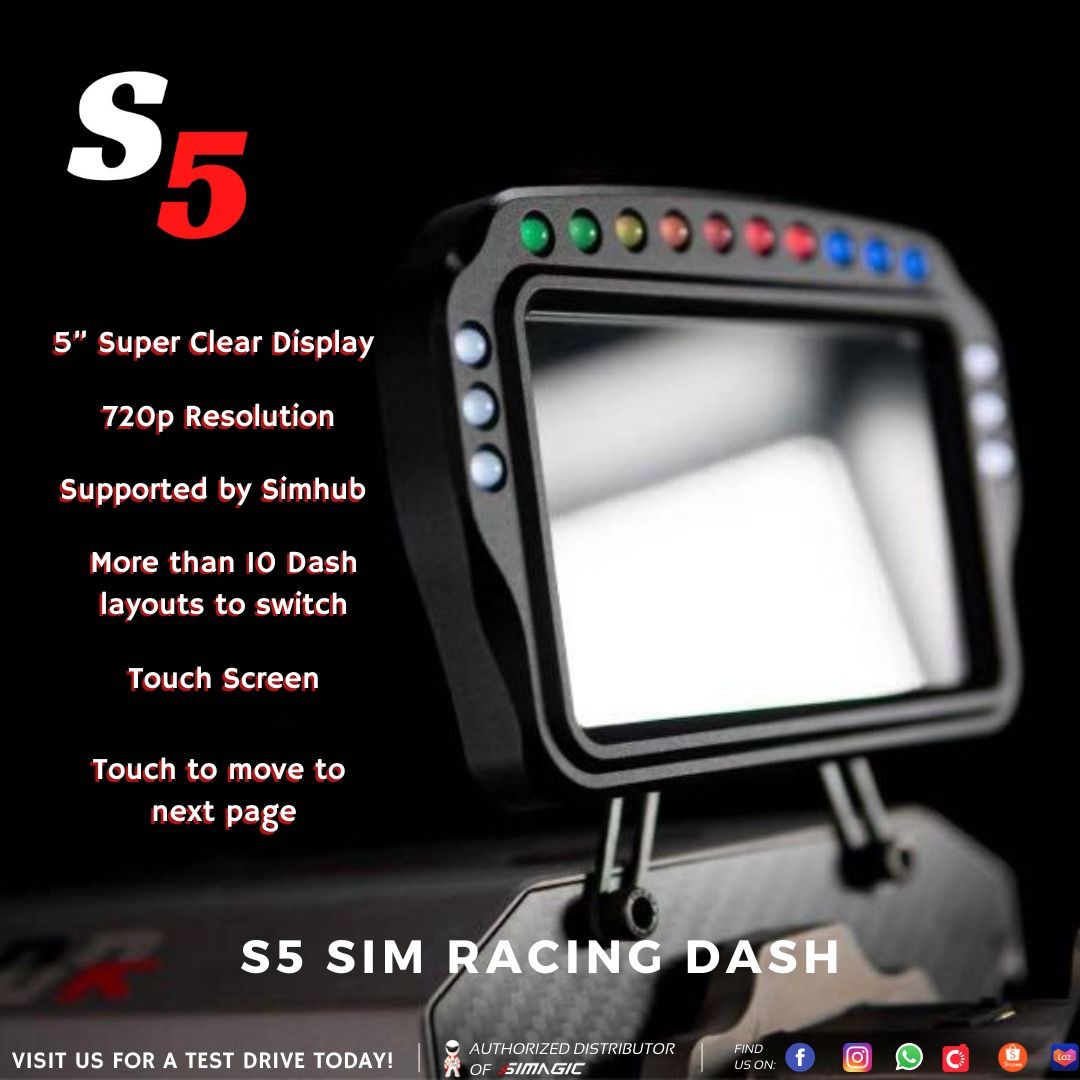 Sim dash / sim racing dash/ racing dash display / sim cluster, Video ...
