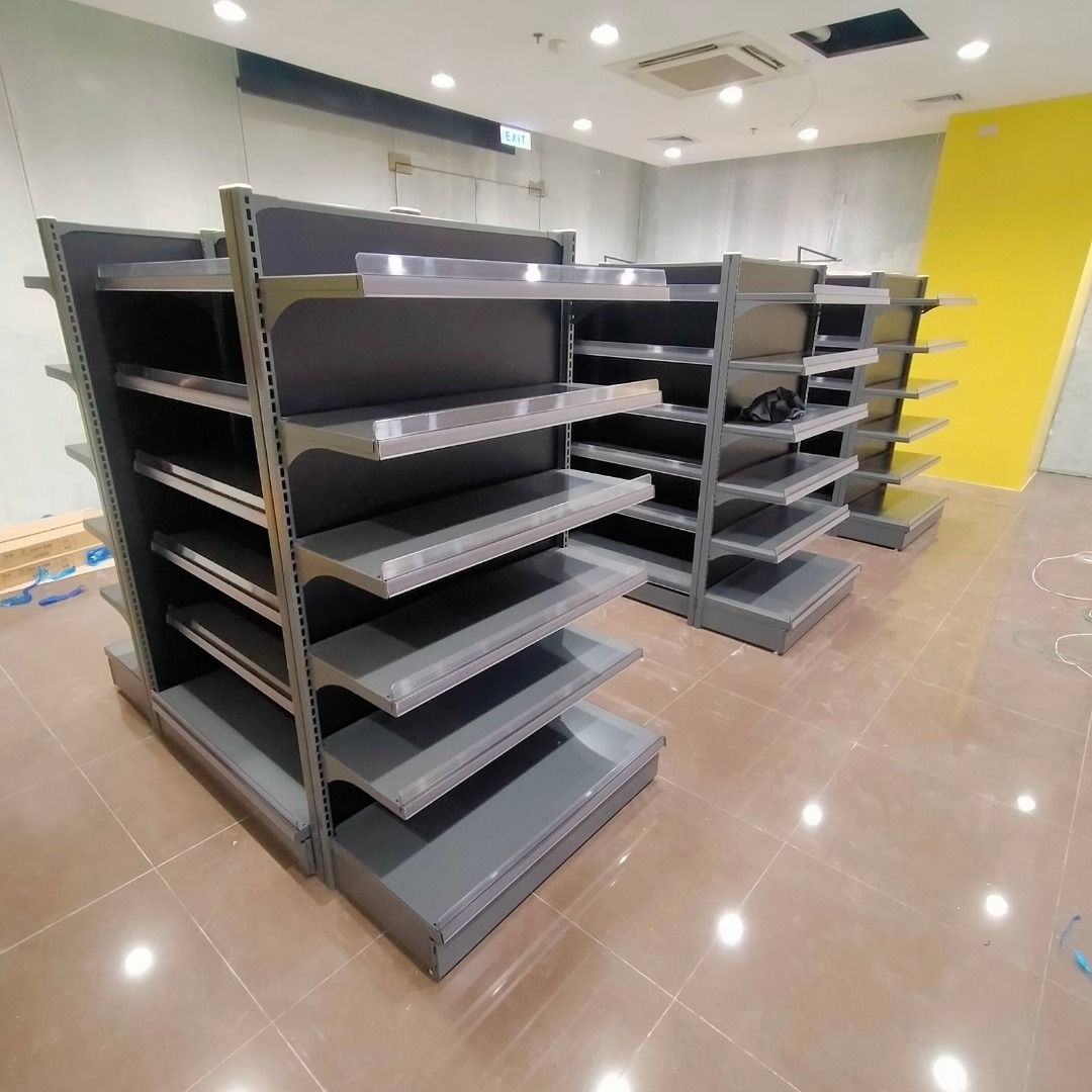 steel shelves gray racks gondola standee, Furniture & Home Living ...