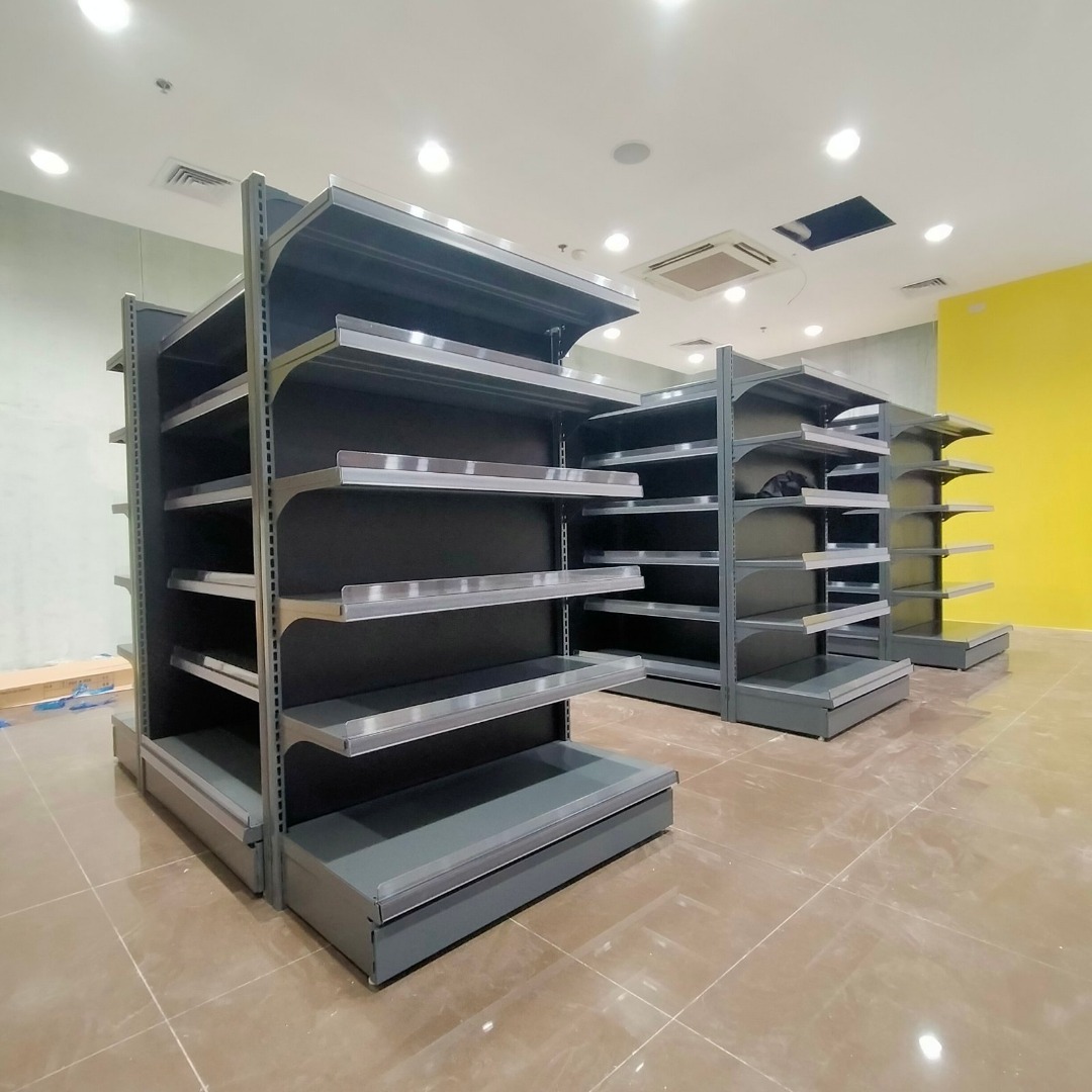 steel shelves gray racks gondola standee, Furniture & Home Living ...