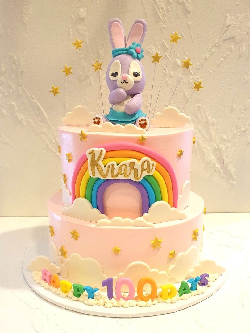 Stella Bunny Cake (2 Tier), Food & Drinks, Homemade Bakes on Carousell
