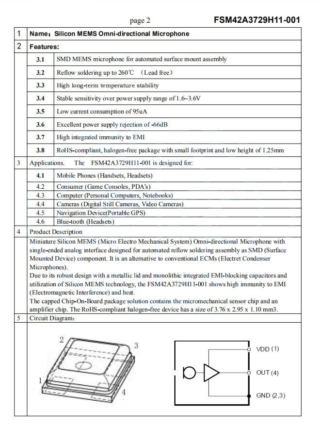 Taidacent 50 Pcs 3729 SMD MEMS Microphone Silicon Microphone Array Omni ...