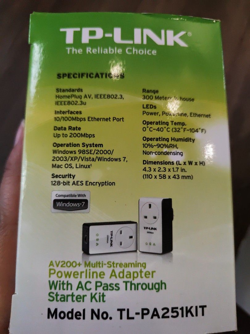 TP-Link AV200+ Multi-Streaming Powerline Adaptor with AC Pass Through ...