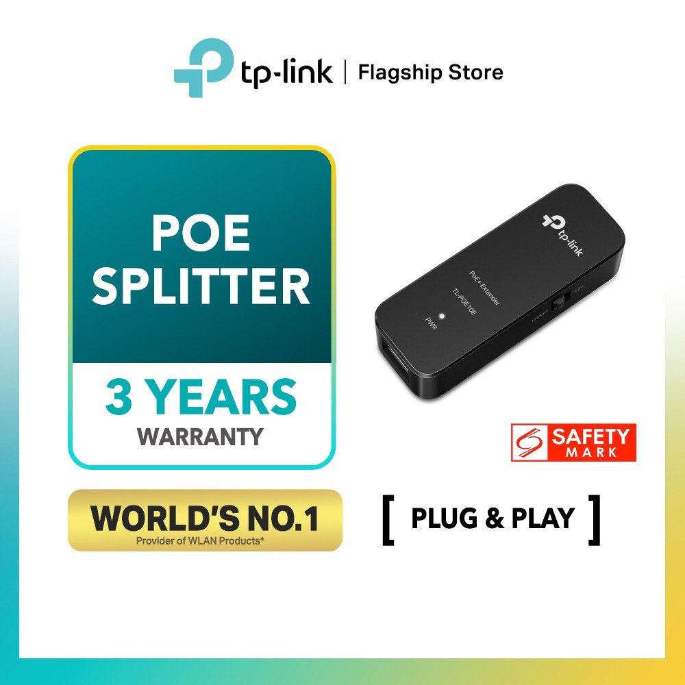 TP-Link TL-POE10E Fast Ethernet POE Splitter + LAN Extender for CCTV ...