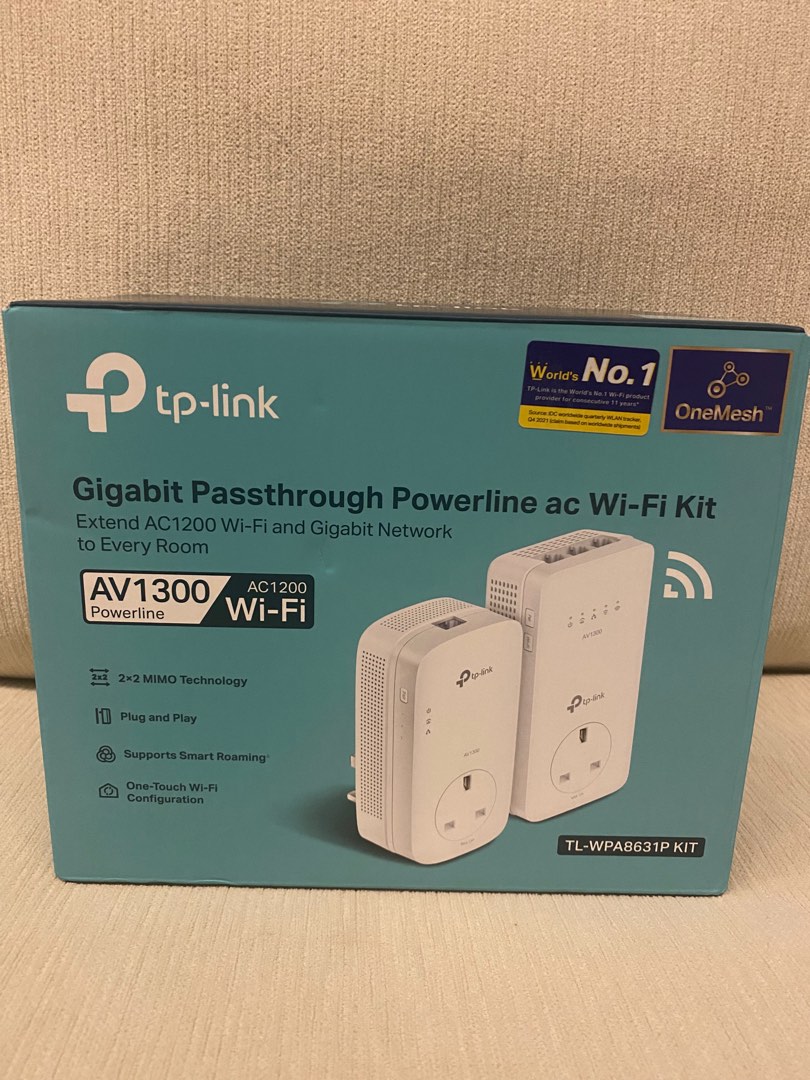 TP-Link TL-WPA8631P KIT AV1300 Gigabit Passthrough Powerline ac Wi-Fi ...