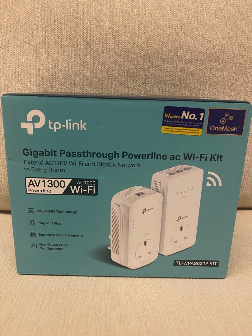 TP-Link TL-WPA8631P KIT AV1300 Gigabit Passthrough Powerline ac Wi-Fi Kit, Computers & Tech ...