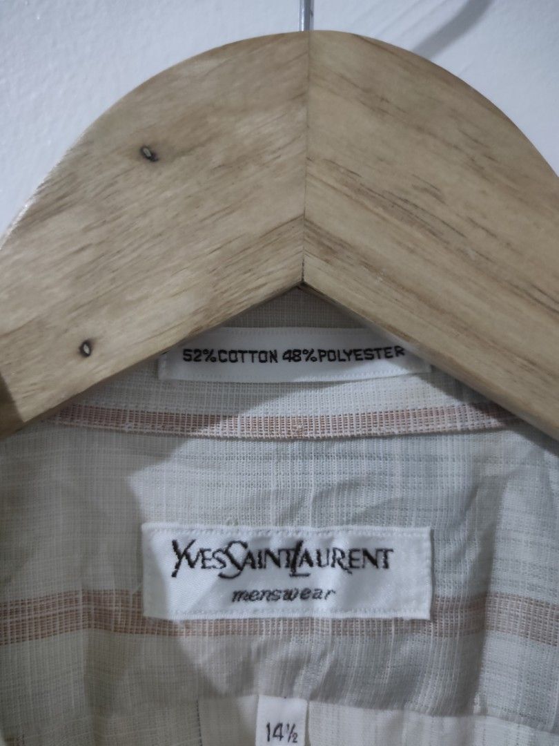 Vintage 80s YSL Button Up Shirt, Men's Fashion, Tops & Sets, Formal ...
