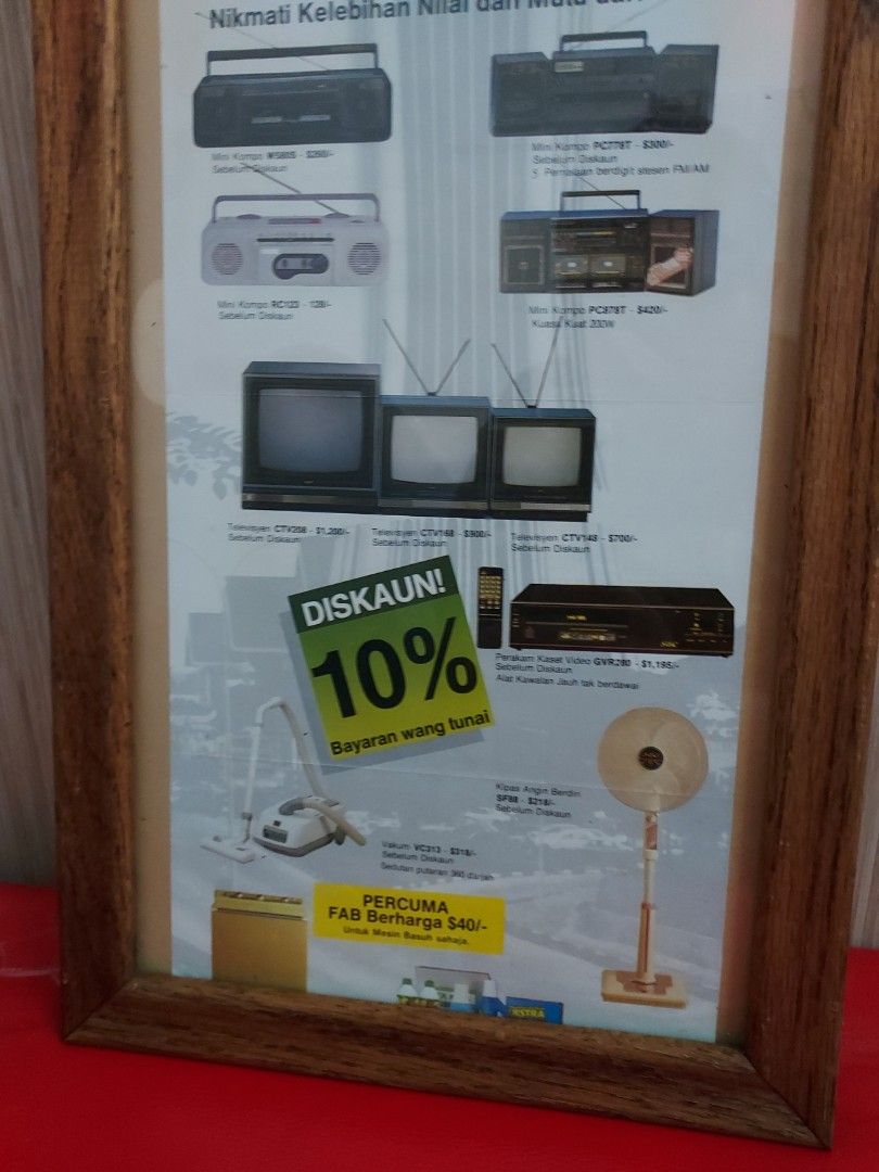 VINTAGE FRAME POSTER IKLAN BARANGAN ELEKTRIK, Hobbies & Toys ...
