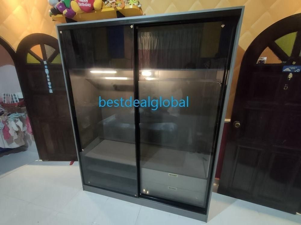 WD 002, Luxury Model Designer High Class Sliding Wardrobe, LED light Glass Sliding Wardrobe ...
