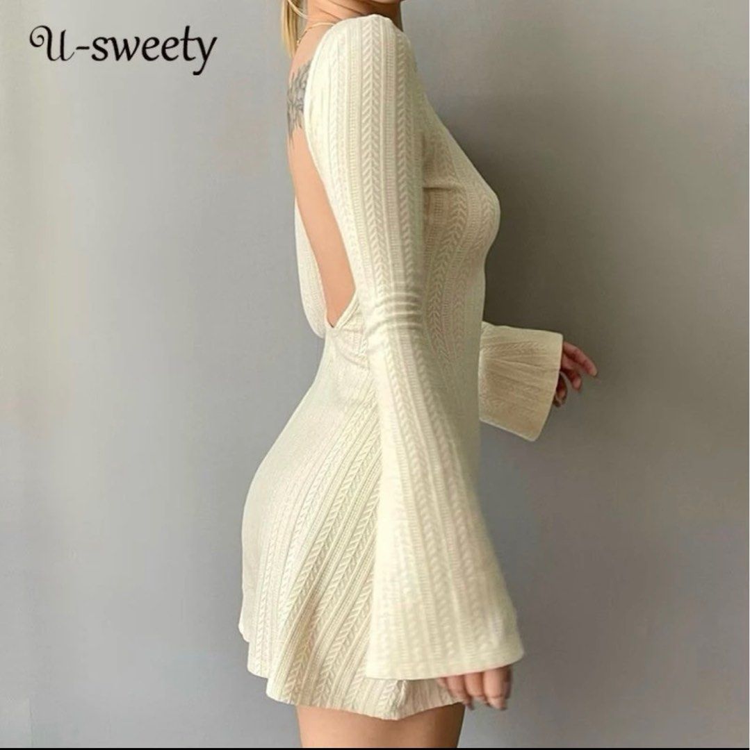 White backless dress, Women's Fashion, Dresses & Sets, Dresses on Carousell