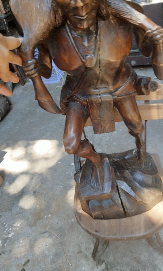 Wooden Igorot hunter statue 26" inches, Furniture & Home Living, Home ...