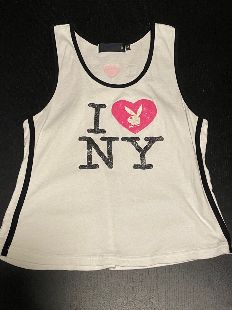 y2k pinterest aesthetic blokette playboy glitter racerback tank top ...