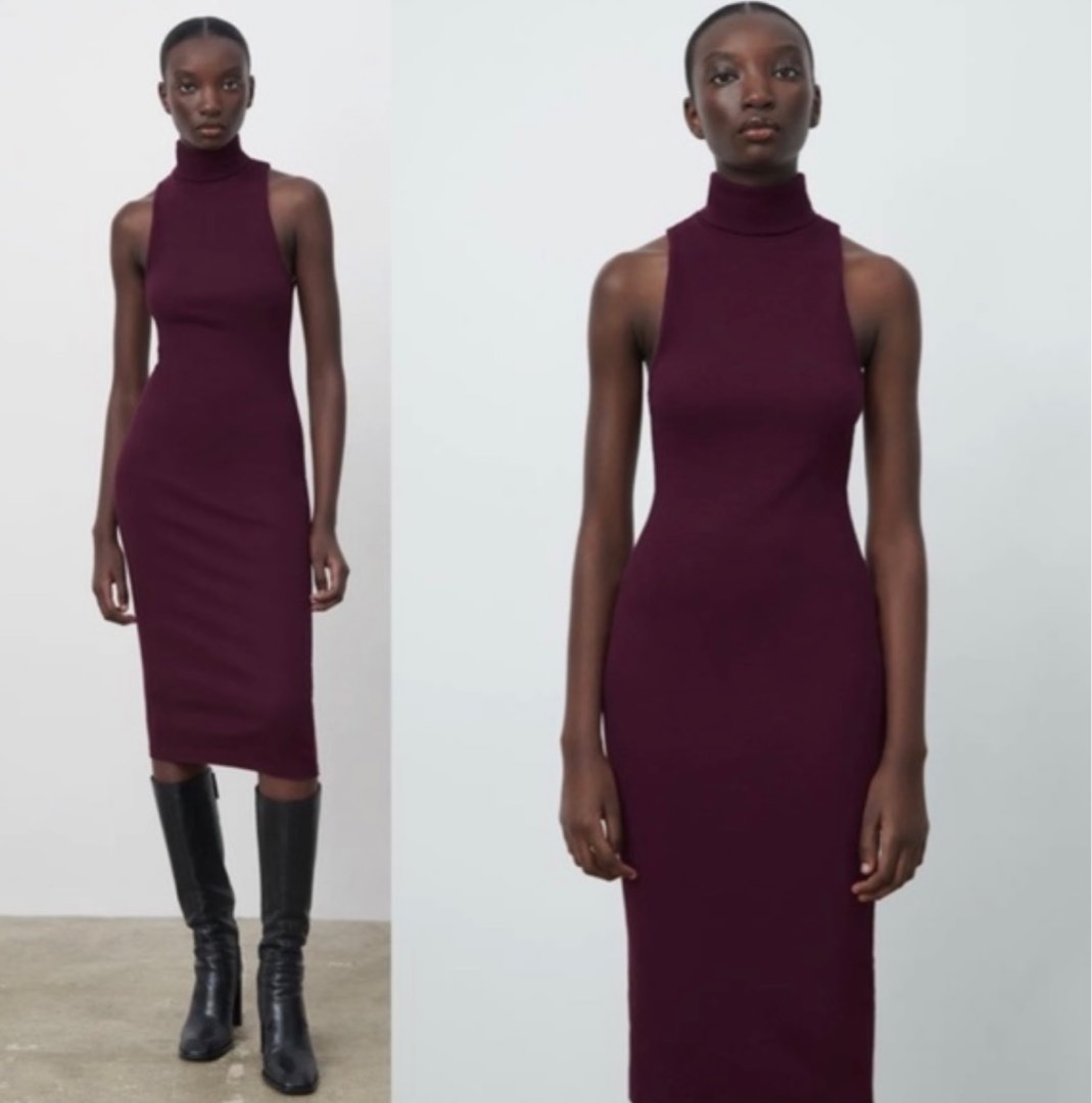 Zara Ribbed Dress, Women's Fashion, Dresses & Sets, Dresses on Carousell