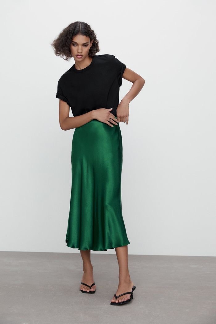 Zara Satin Maxi Skirt, Women's Fashion, Bottoms, Skirts on Carousell
