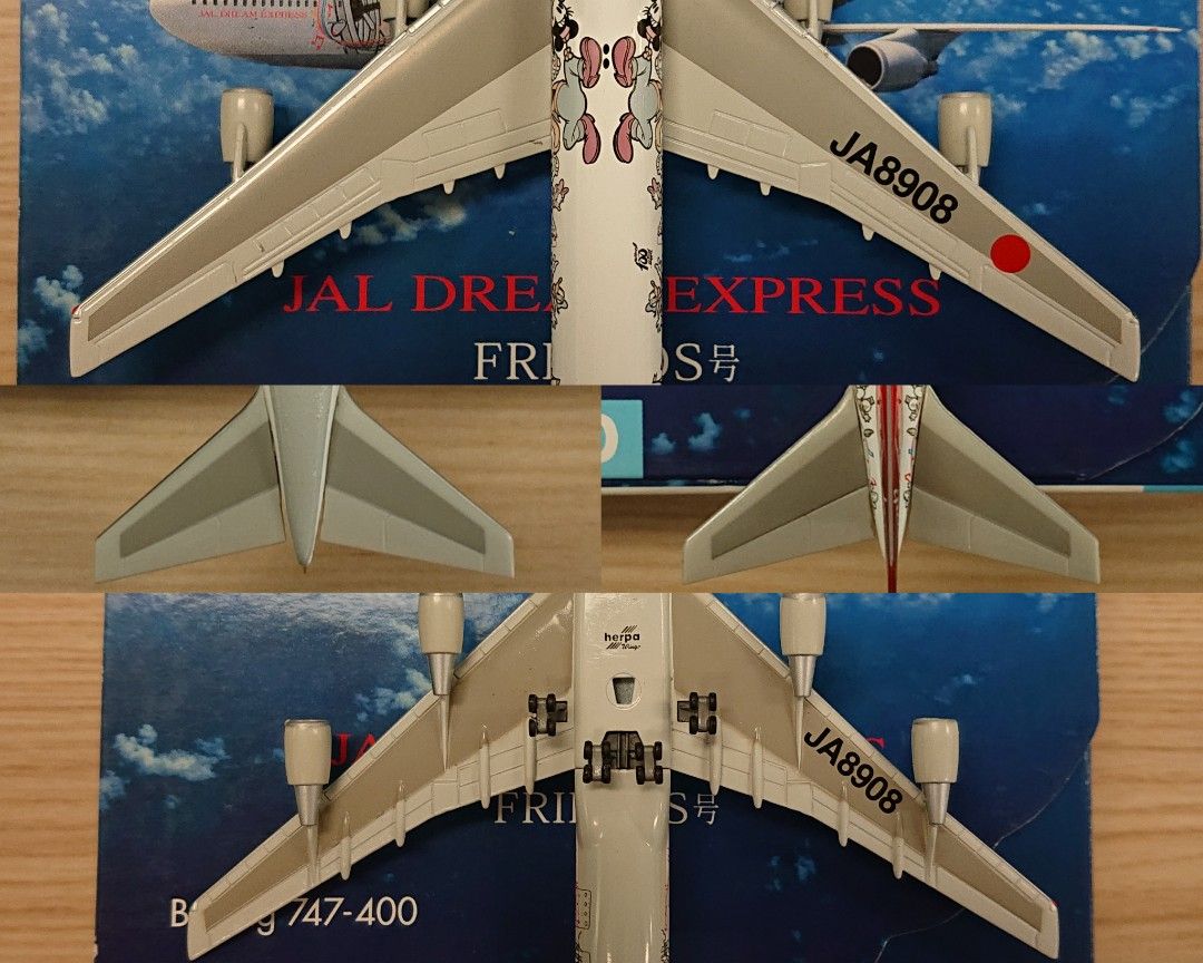 1:500 Herpa Japan Airlines 50th ANNIVERSARY Boeing 747-400 JAL DREAM EXPRESS FRIENDS 号 DISNEY ...