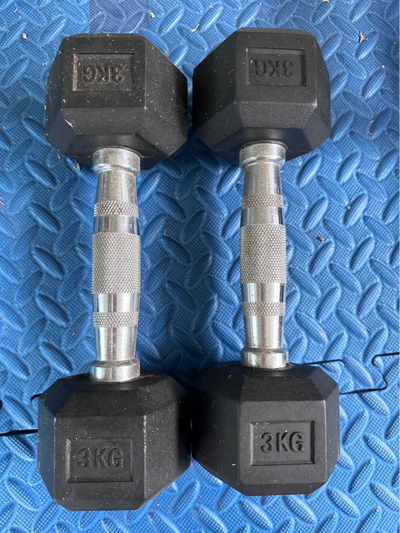 3kg dumbbells, Sports Equipment, Exercise & Fitness, Weights & Dumbbells on Carousell