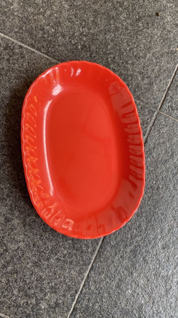 8' Red Waven Rectangular Plate_7208, Furniture & Home Living ...