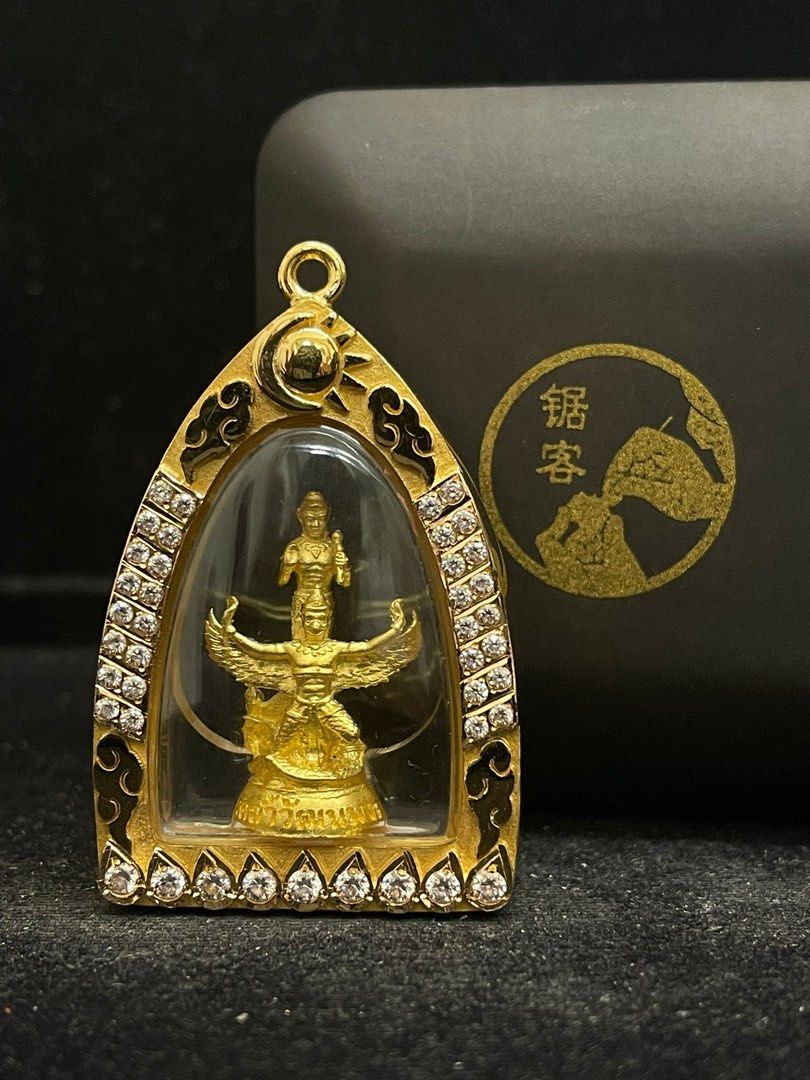 916 Customised Gold Casing for Phra Rahu Thai Amulet, Hobbies & Toys ...