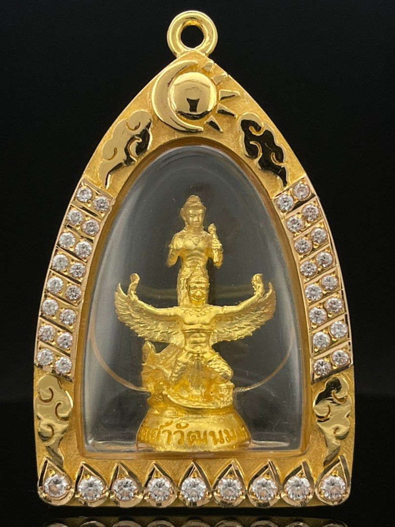 916 Customised Gold Casing for Phra Rahu Thai Amulet, Hobbies & Toys ...