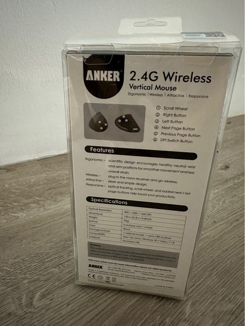 Anker 2.4G Wireless Vertical Ergonomic Optical Mouse, Computers & Tech ...