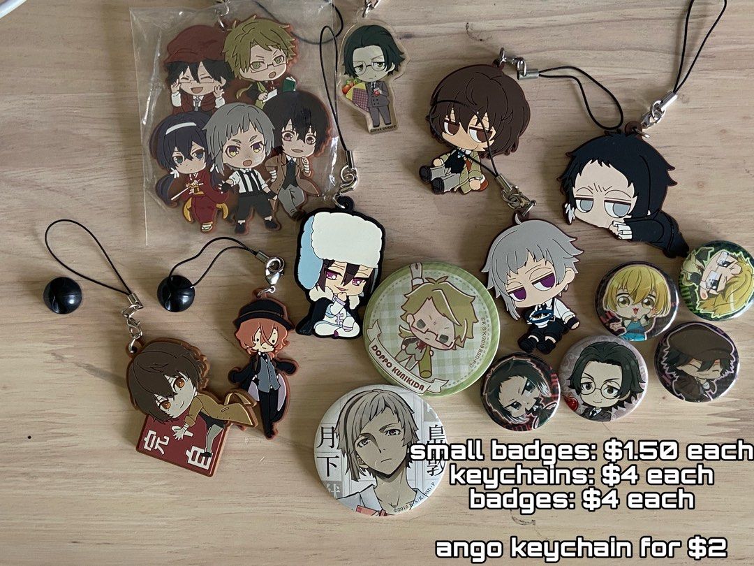 anime merch clearance keychain badge bungo stray dogs bsd genshin ...