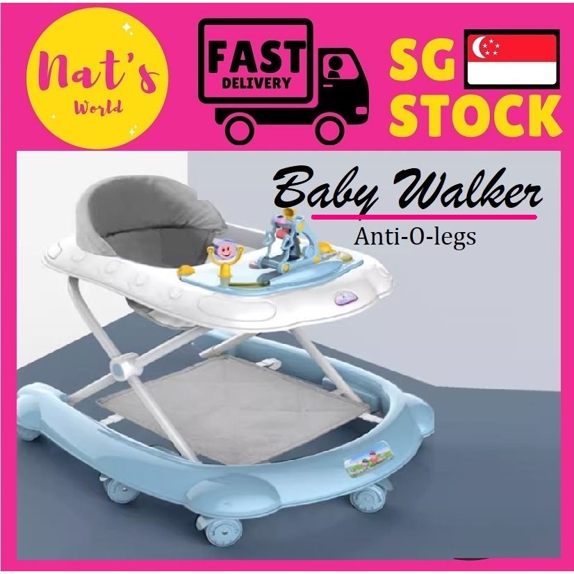 Baby Walker Music Anti O Leg Foldable Adjustable Height Push Toddler ...