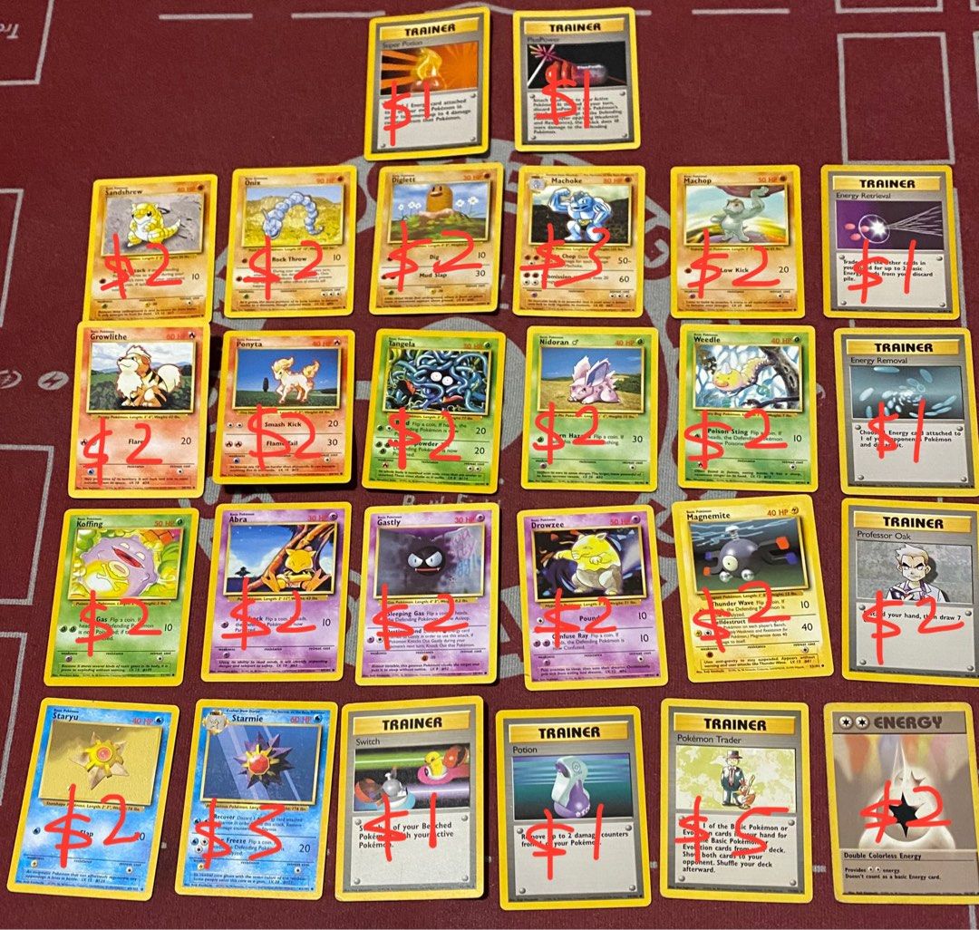 Base Set Old Pokemon Cards, Hobbies & Toys, Toys & Games on Carousell