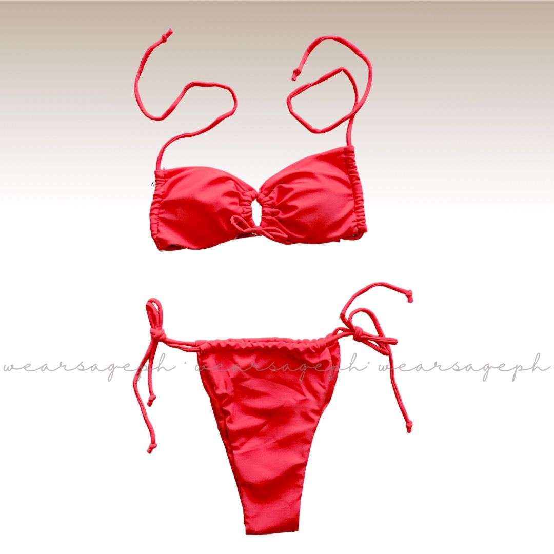 Brand New Shein Self Tie Two Piece Bikini Swimsuit Womens Fashion