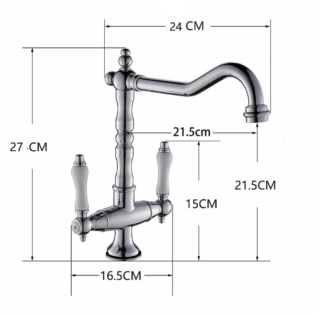 C4)Traditional Kitchen Sink Mixer Faucet, Retro Style Vessel Kitchen ...